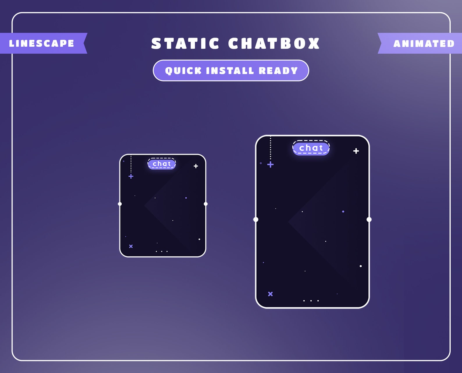 Linescape Animated Overlay Package Simple Theme Vtuber Overlay Panel Transition Alert Kawaii ...