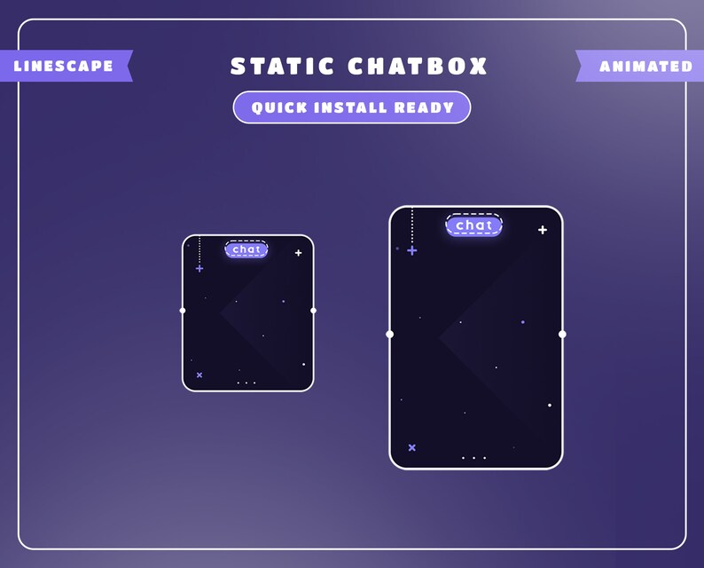 Linescape Animated Overlay Package Simple Theme Vtuber Overlay Panel Transition Alert Kawaii ...