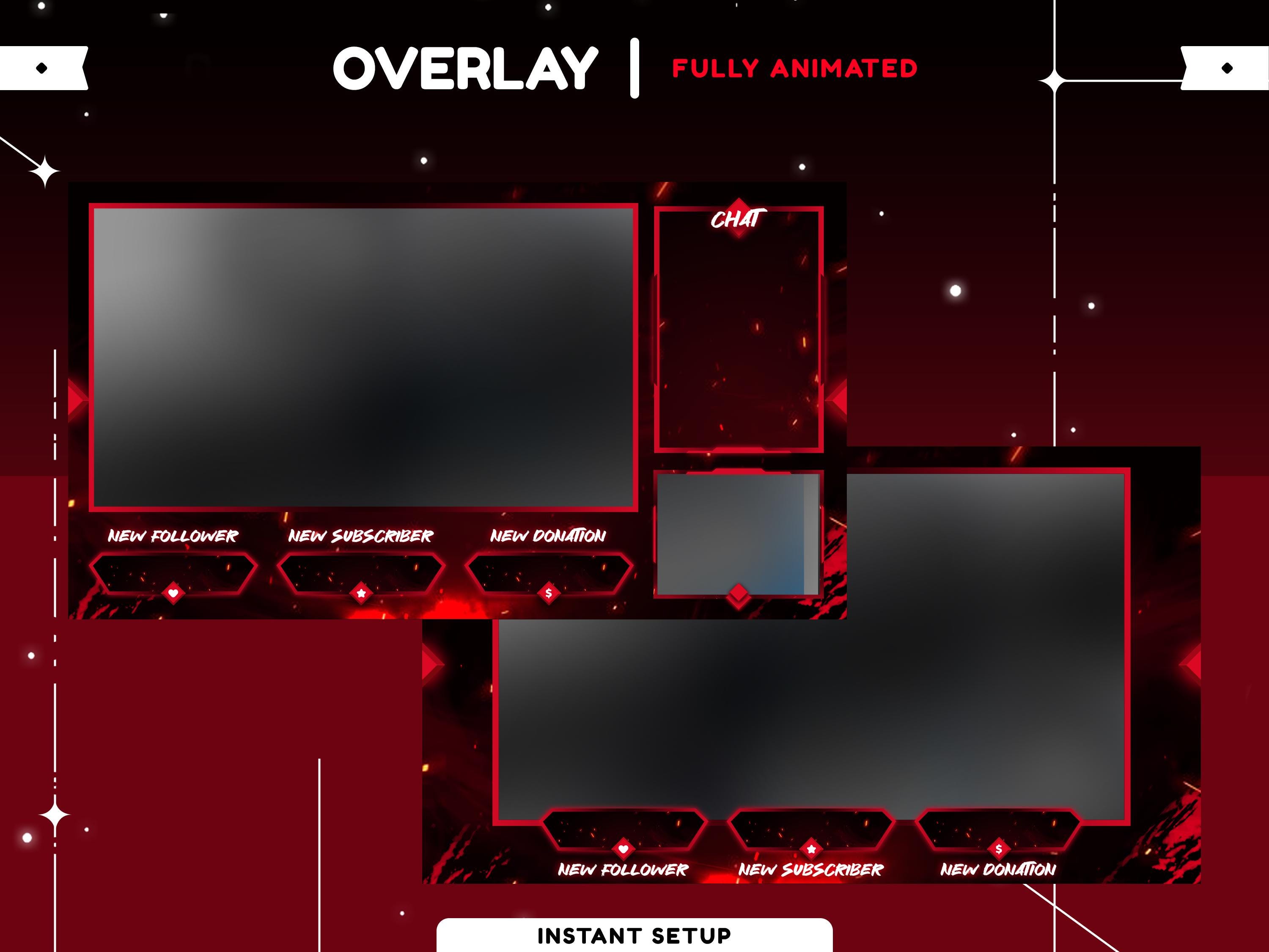 Blaze Blend Animiertes Stream Overlay Paket für Twitch, Youtube, Kick ...