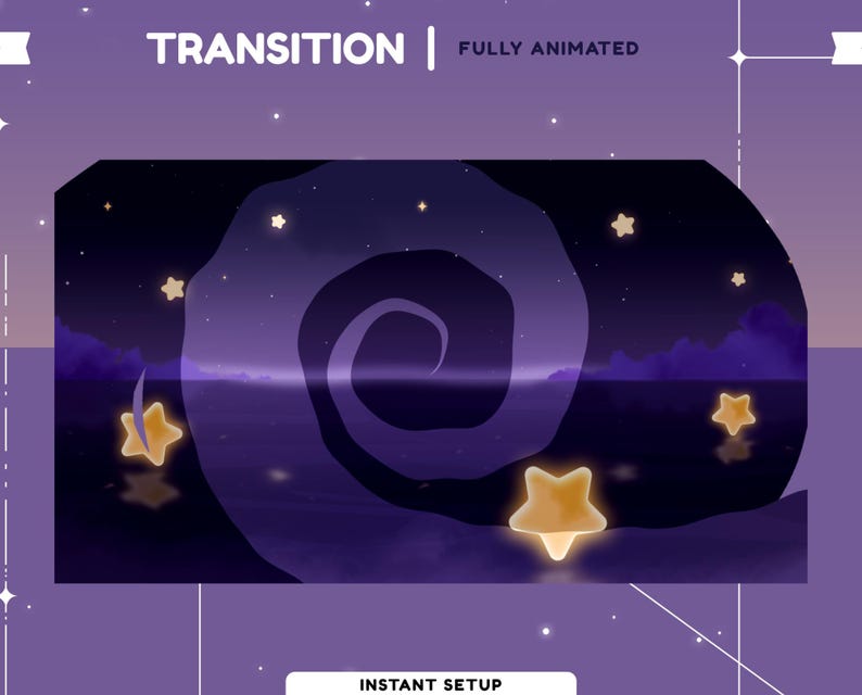 Glowy Ocean Animated Stinger Transition for Twitch, Floating Stars ...