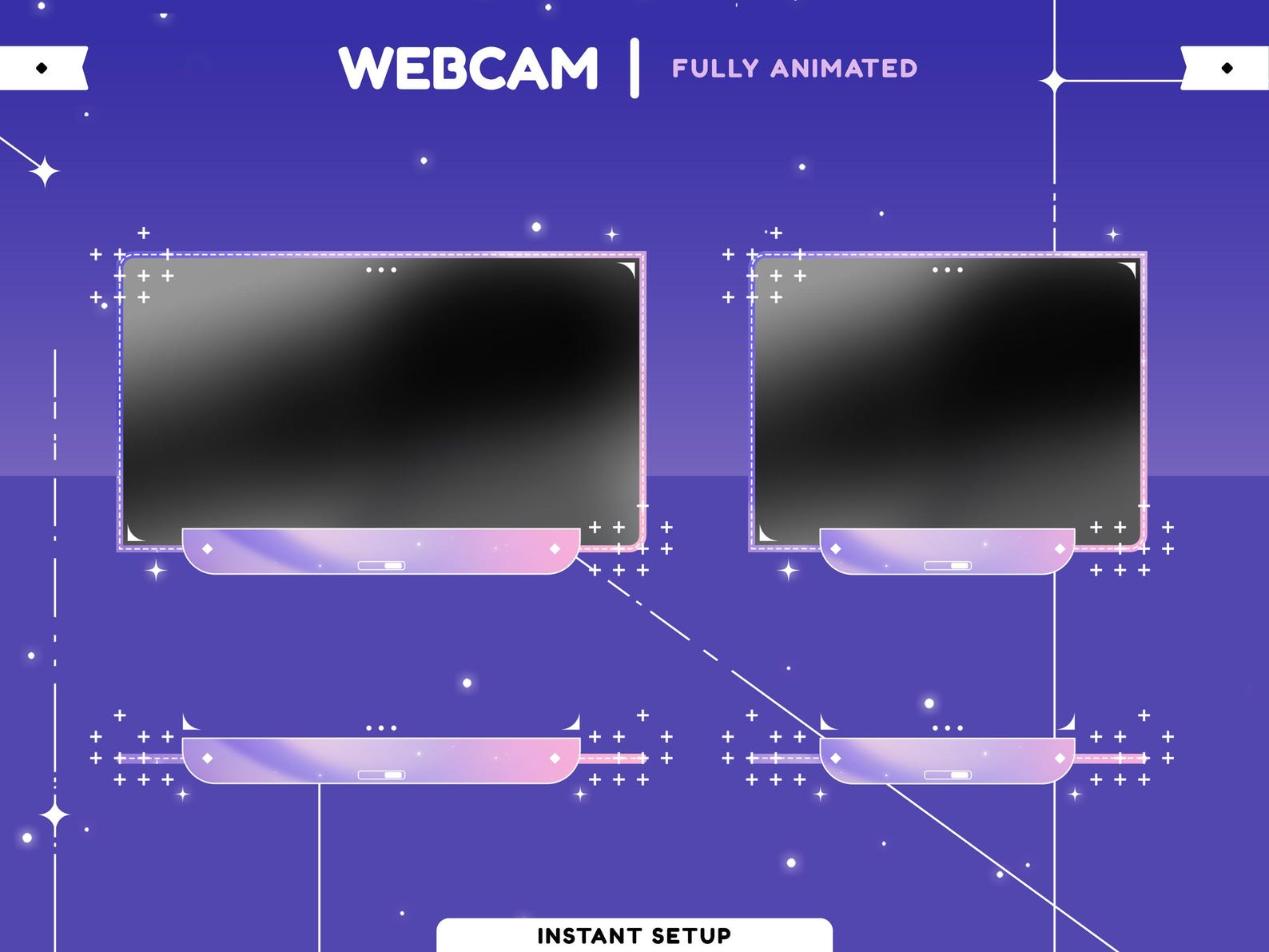 Cosmic Lovely Animated Stream Overlay Package for Twitch, Youtube, Kick ...