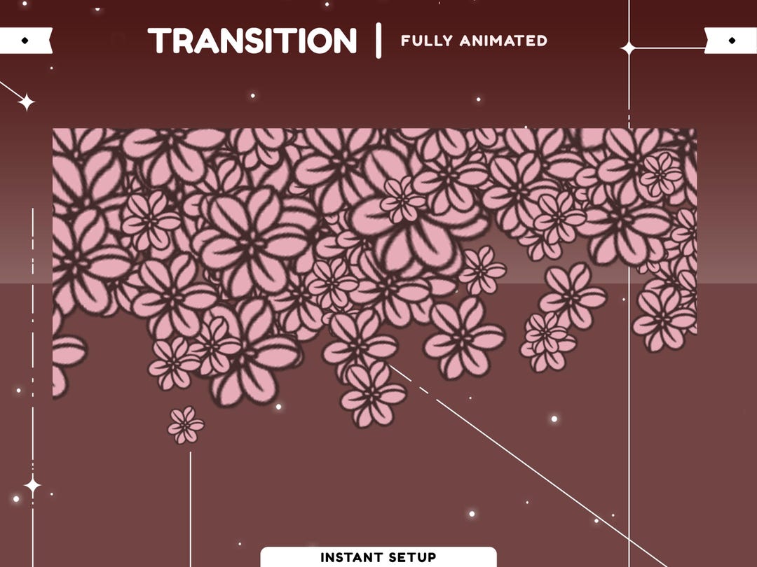 Floral Charm Animated Stinger Transition, Aesthetic Theme, Vtuber ...
