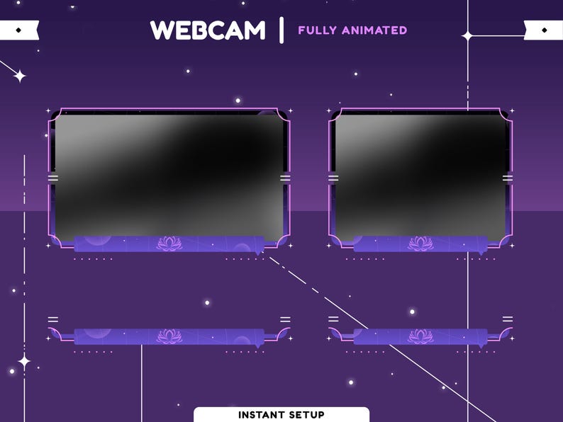 Lotus Galaxy Animated Overlay Package, Cosmic Twitch Stream Overlay ...