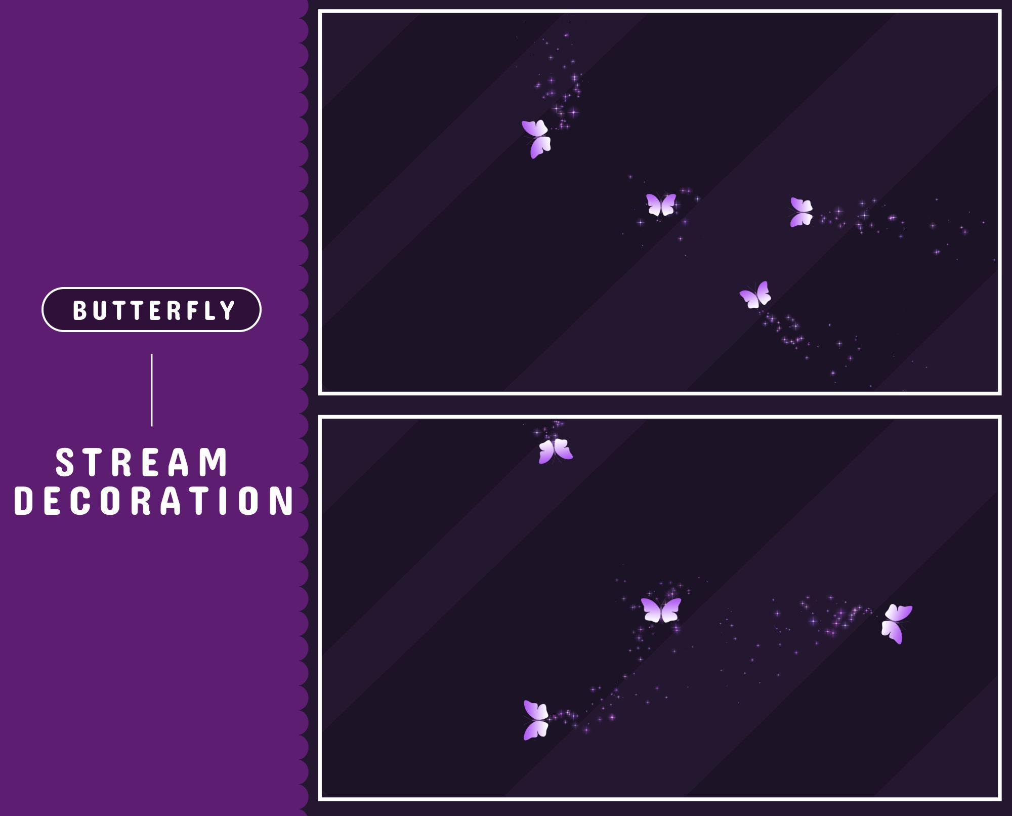 Animated Flaying Butterfly Stream Decoration | Cute Pastel Animated ...