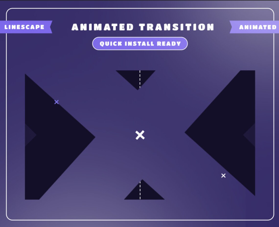 Linescape Animated Overlay Package Simple Theme Vtuber Overlay Panel Transition Alert Kawaii ...