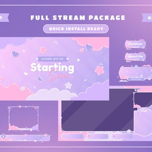 Cloud Dream Animated Stream Overlay Package for Twitch, Youtube, Kick ...