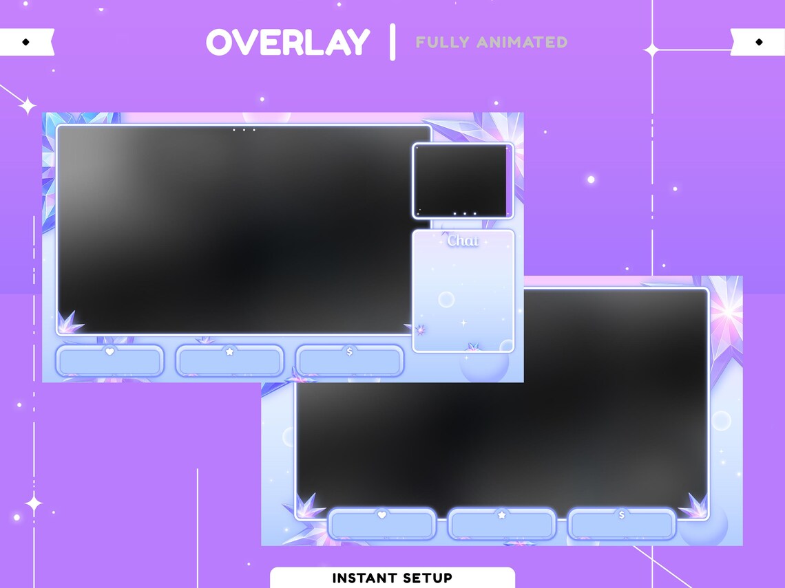 Star Crystal Animated Stream Overlay Package for Twitch, Crystal Stream ...