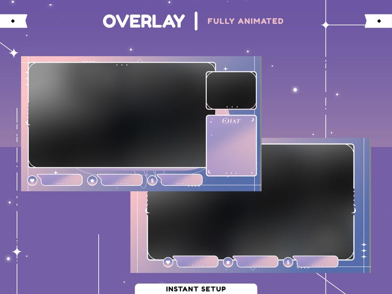 Twilight Animated Stream Overlay Package for Twitch, Pastel Stream ...