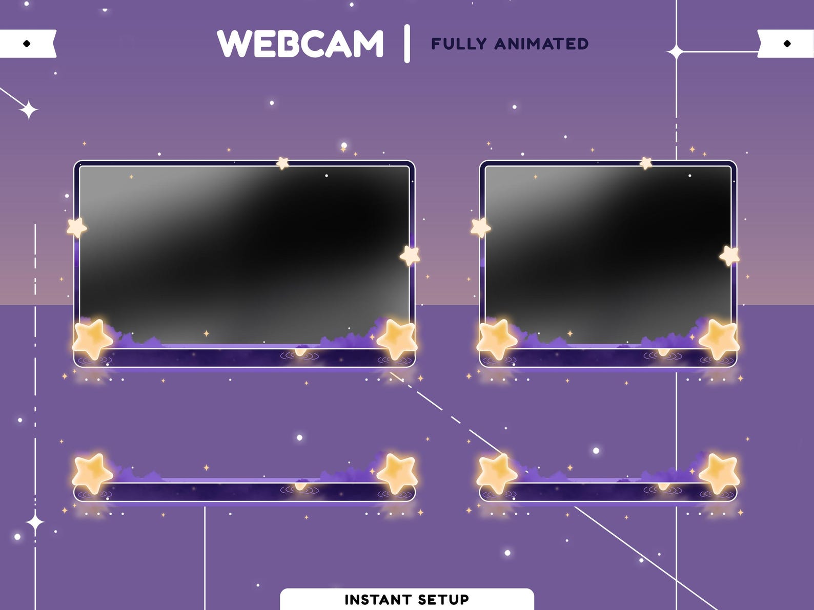 Glowy Ocean Animated Stream Overlay Package Twitch Bundle, Floating ...
