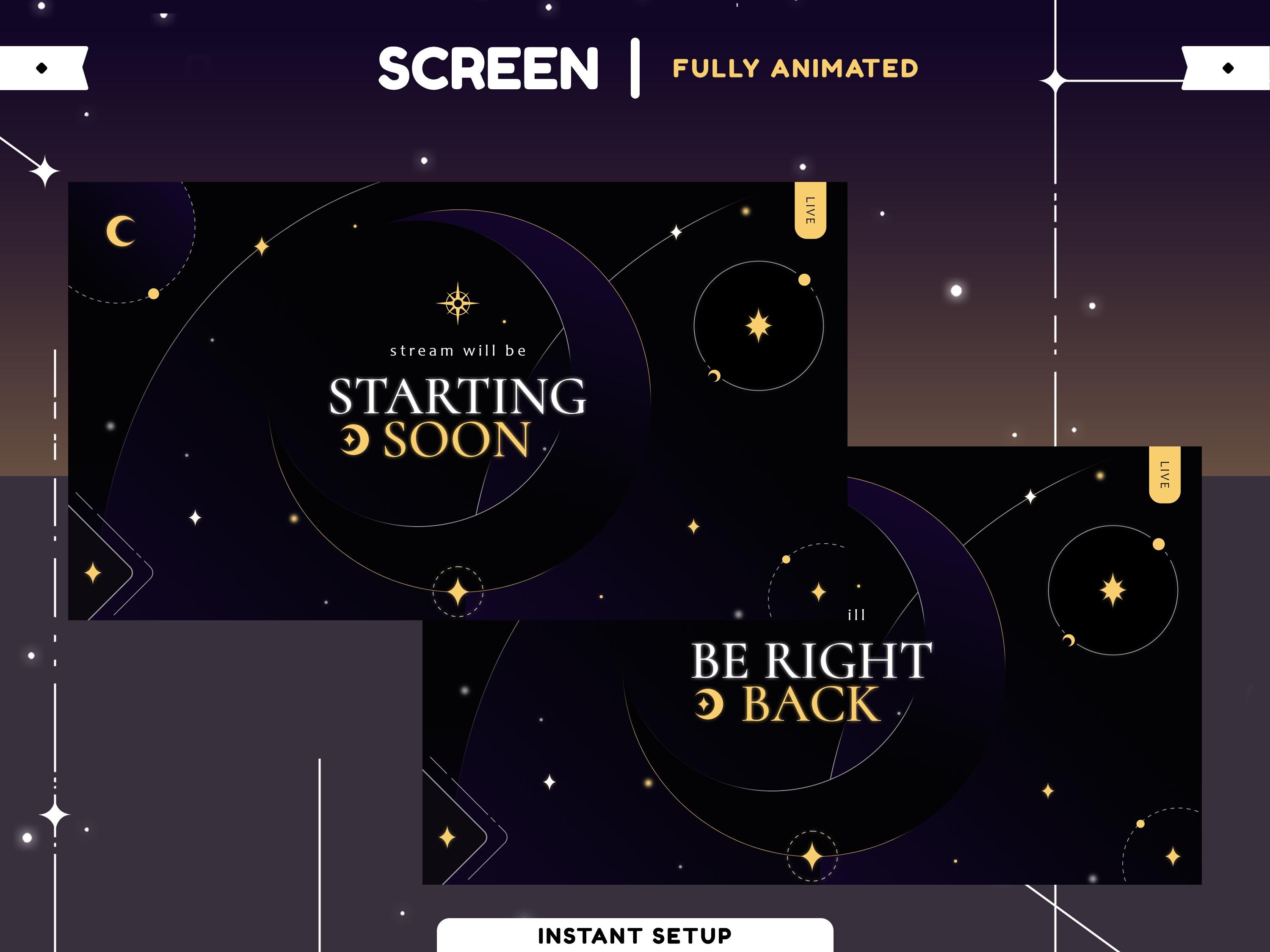 Celestial Nocturne Animated Overlay Package | Galaxy Theme | Vtuber ...