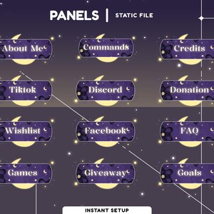 Moonshade Flower Animated Stream Overlay Package Twitch Bundle, Dark ...