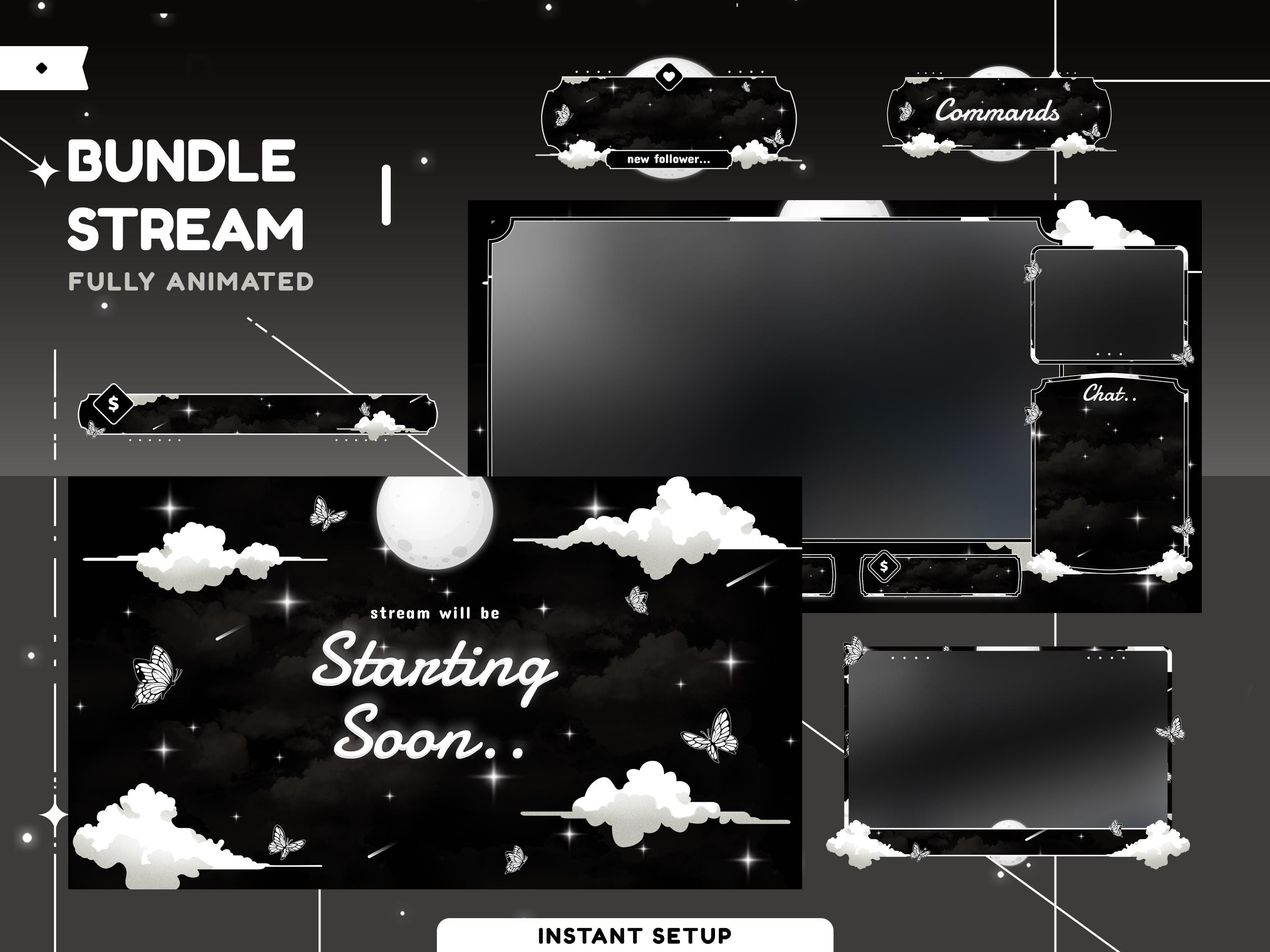 Butterfly Dream Animated Stream Overlay Package for Twitch, Youtube ...