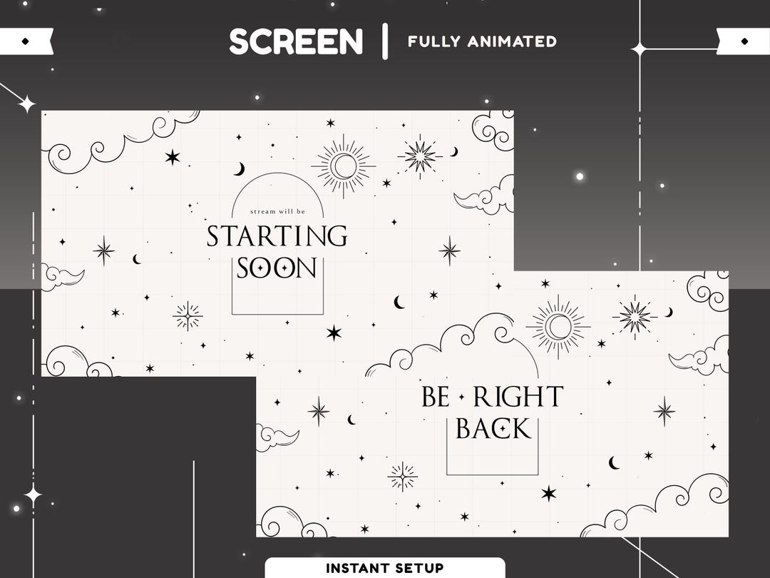 Celestial Ivory Animated Stream Screen for Twitch, Youtube, Celestial ...