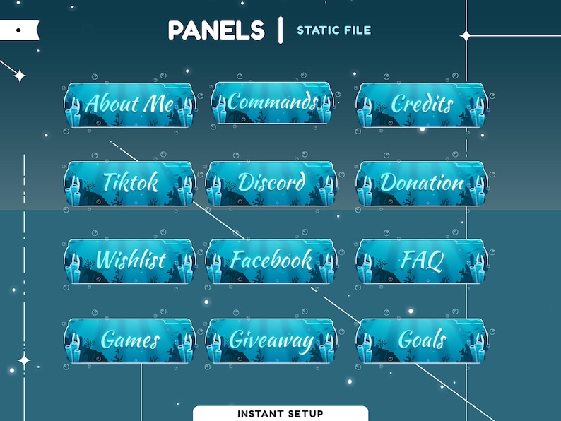 Sea Secrets Animated Stream Overlay Package for Twitch, Under Water ...