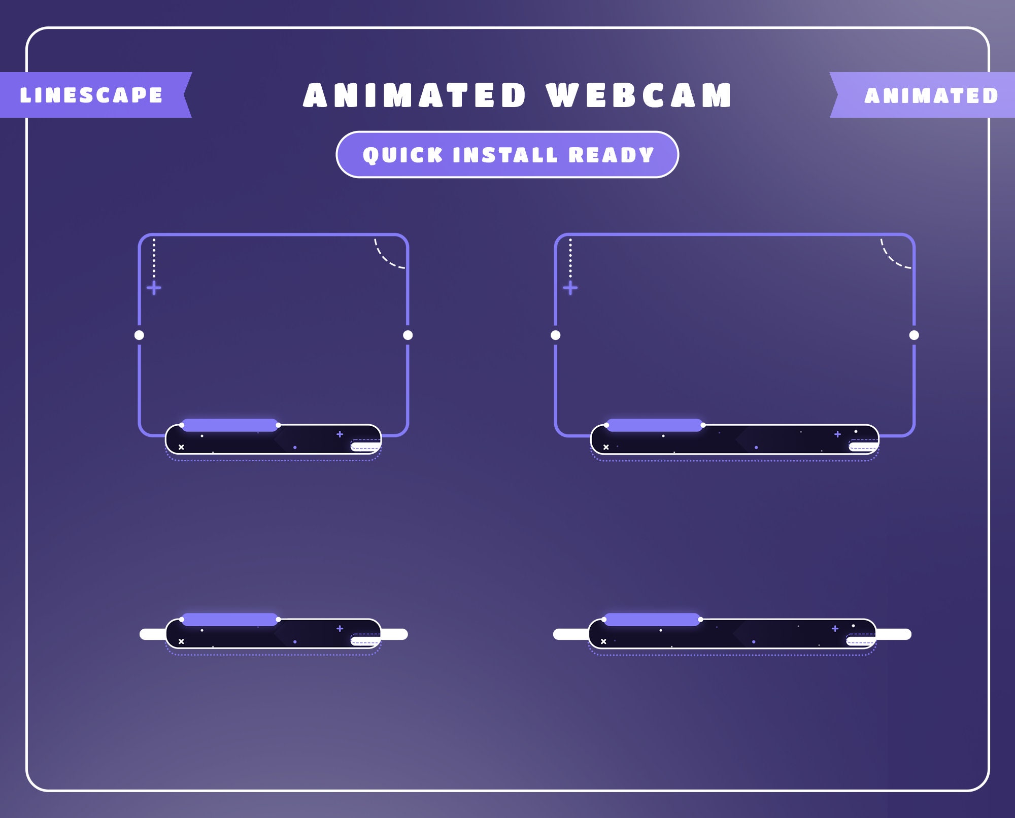 Linescape Animated Overlay Package Simple Theme Vtuber Overlay Panel ...