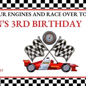 Race Car Birthday Invitation, Personalized Racing Party Invite ...