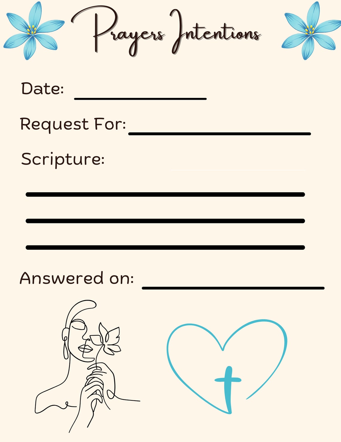 Prayers Journal Digital PDF | Printable Prayer Journal for Finding ...