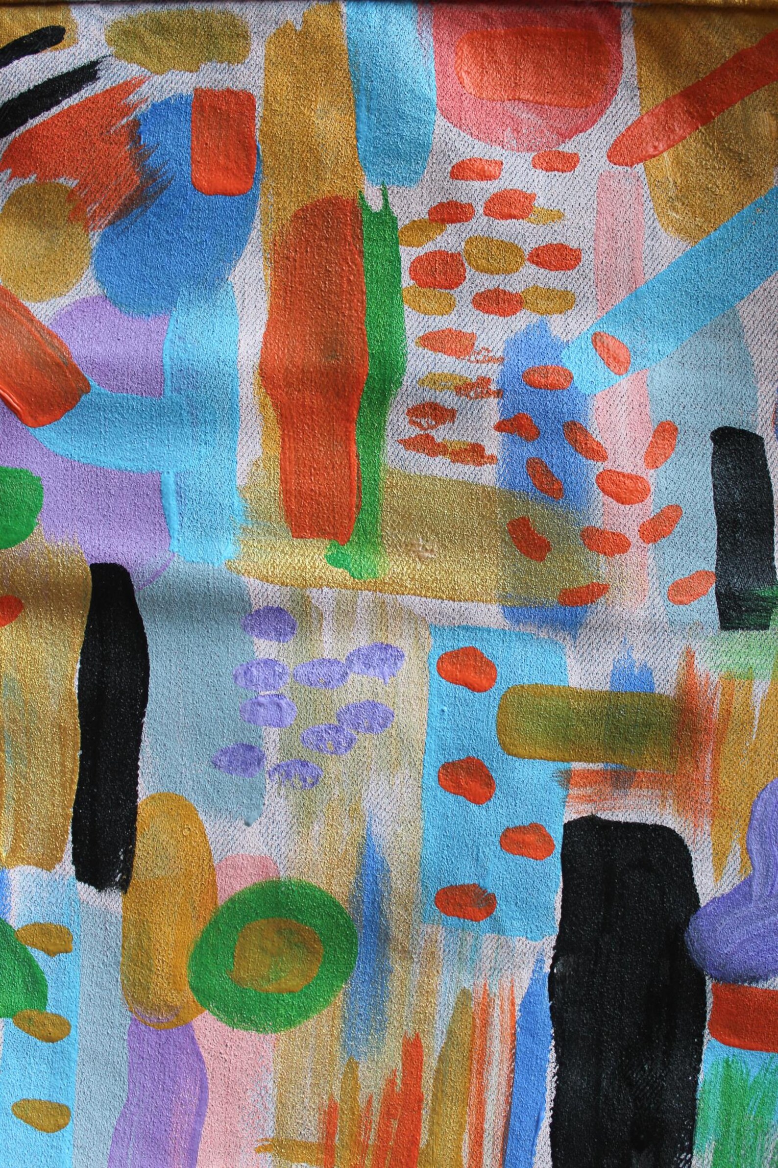 Painted Abstract Denim Jacket, Women's Small, Vintage Oversized Jean ...