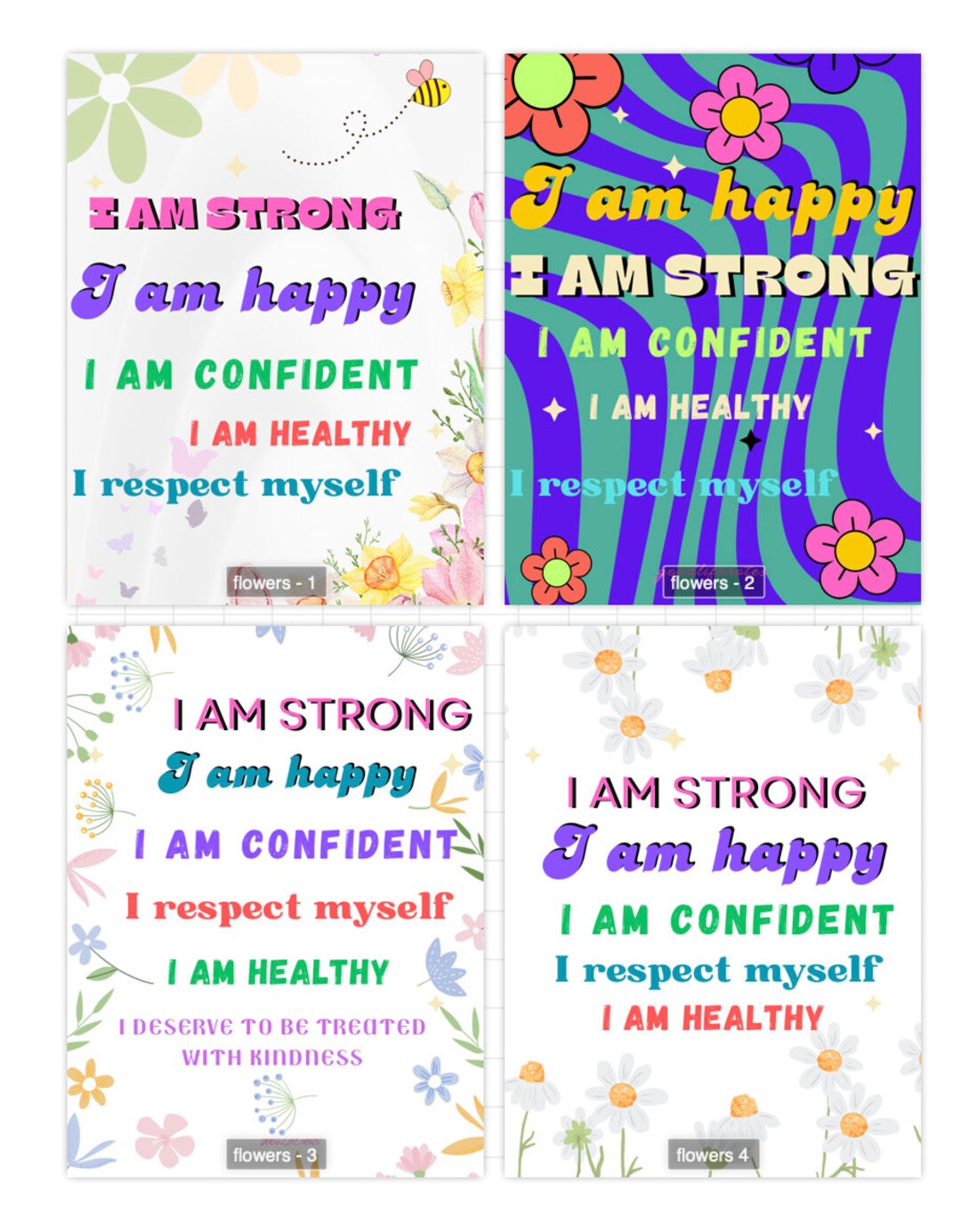Poster 4 Self Development, Affirmations, Happiness, Good Life - Etsy