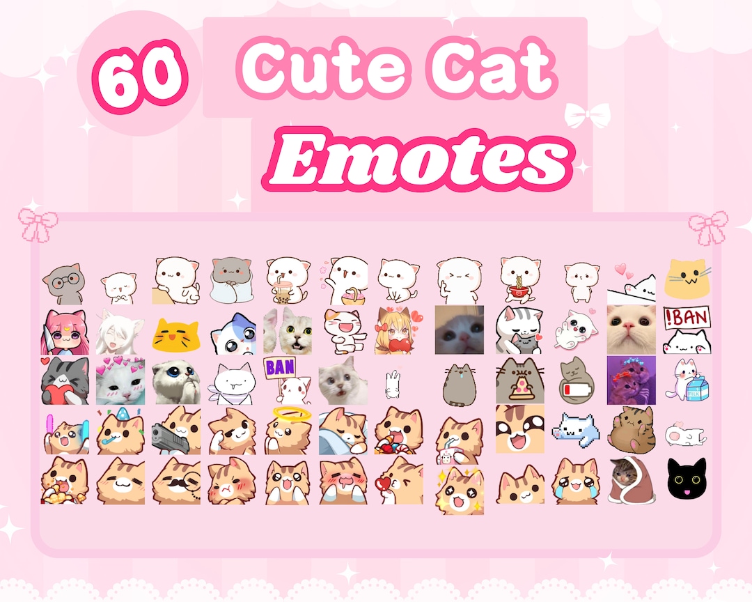 60 CAT EMOTES PACK | Animated Emotes| Discord and Twitch | Twitch ...