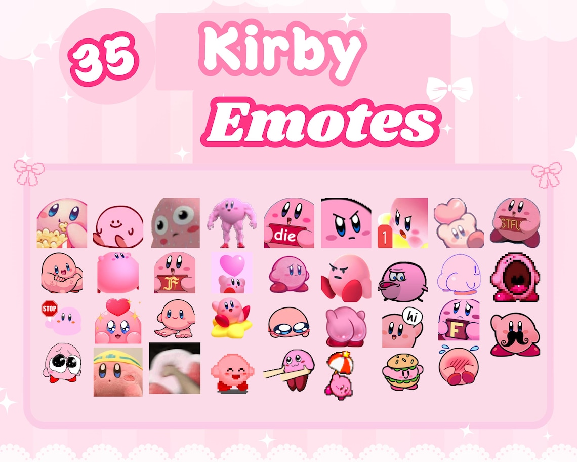35 KIRBY EMOTES Cute PACK | for Discord and Twitch | Cute & Kawaii ...