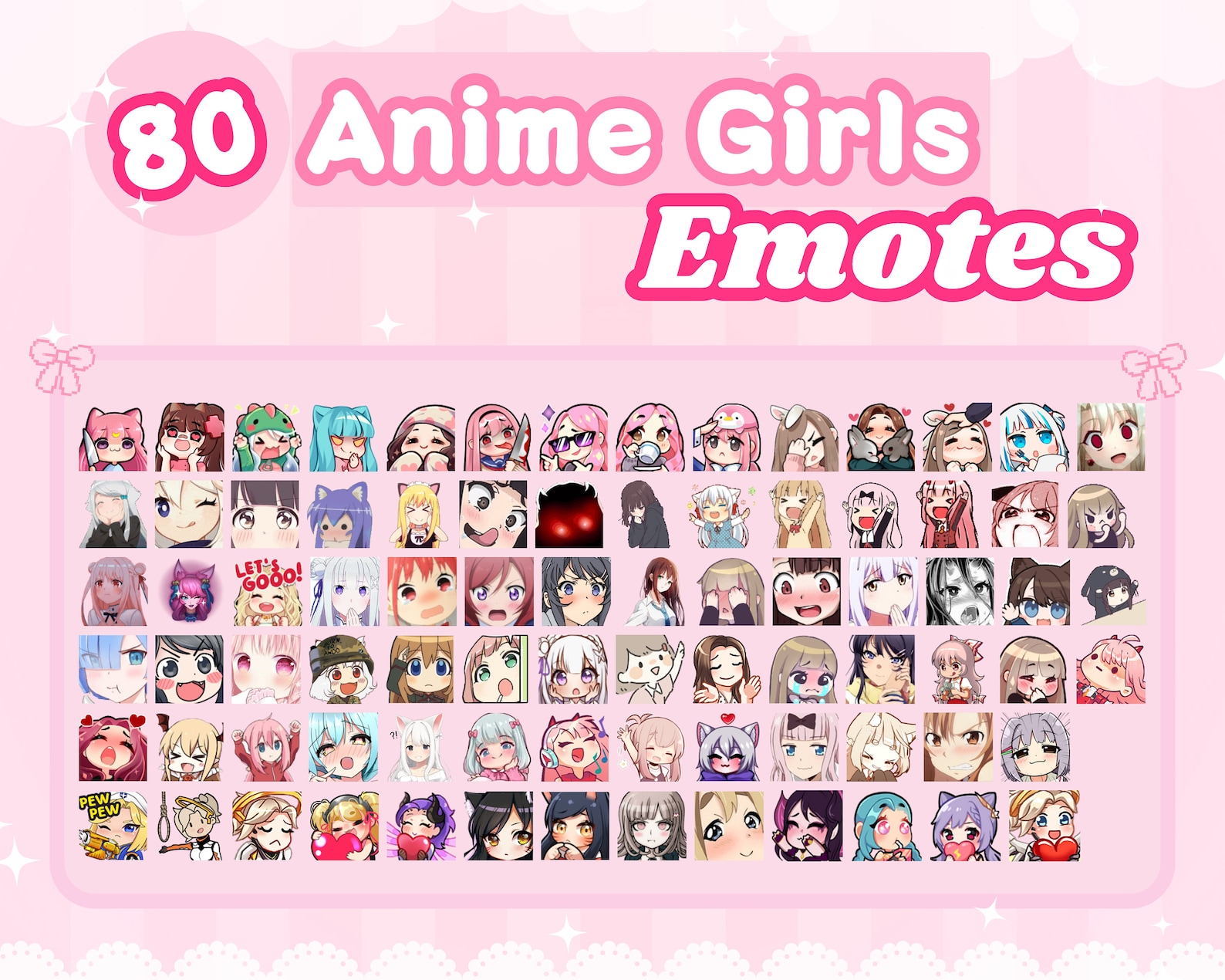 80 ANIME EMOTES PACK | Animated Emotes| Discord Twitch | Twitch Emotes ...