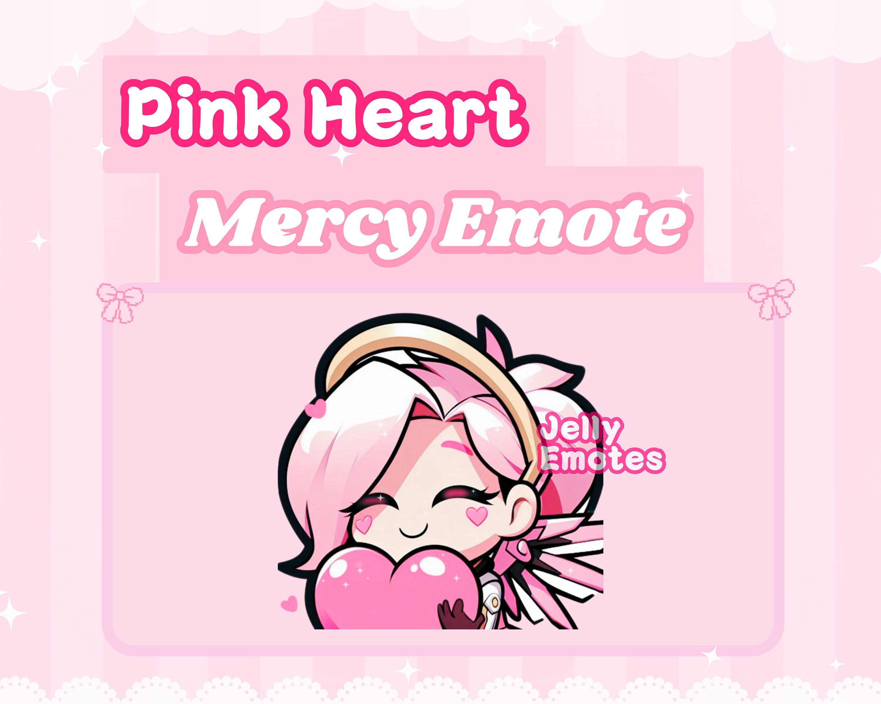Pink Mercy Emotes Pack For Discord And Twitch Cute And Kawaii Twitch Emotes Discord Emotes Cute