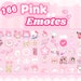166 PINK EMOTES PACK for Discord and Twitch Cute & Kawaii Twitch Emotes ...
