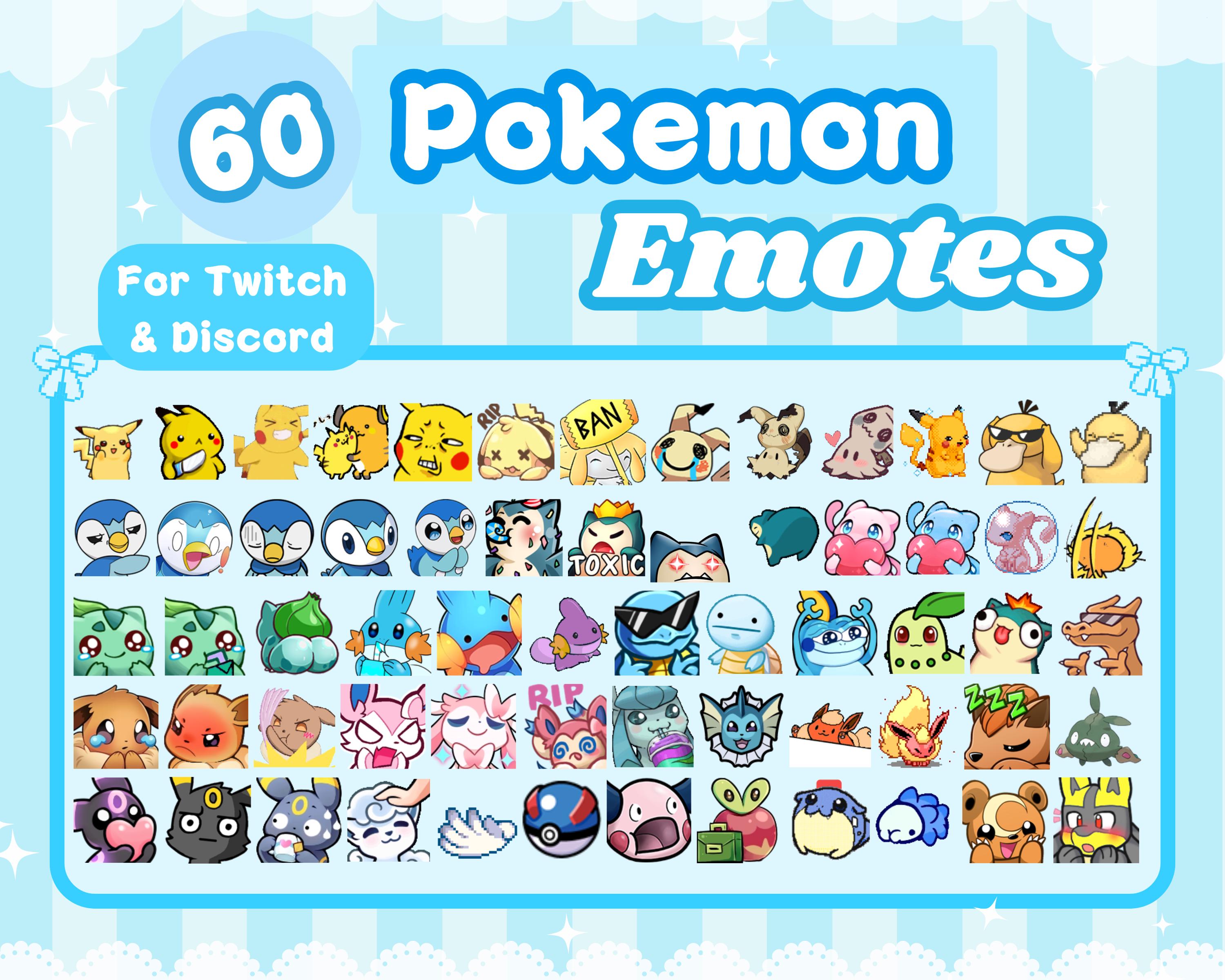 60 Pokemon EMOTES PACK Animated Emotes Discord Twitch Twitch Emotes ...