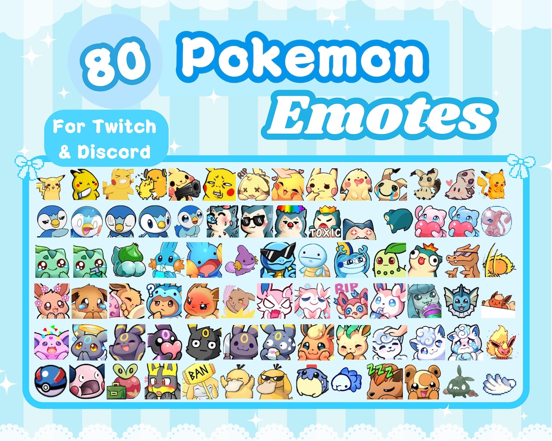 80 Pokemon EMOTES PACK Animated Emotes Discord Twitch Twitch Emotes ...