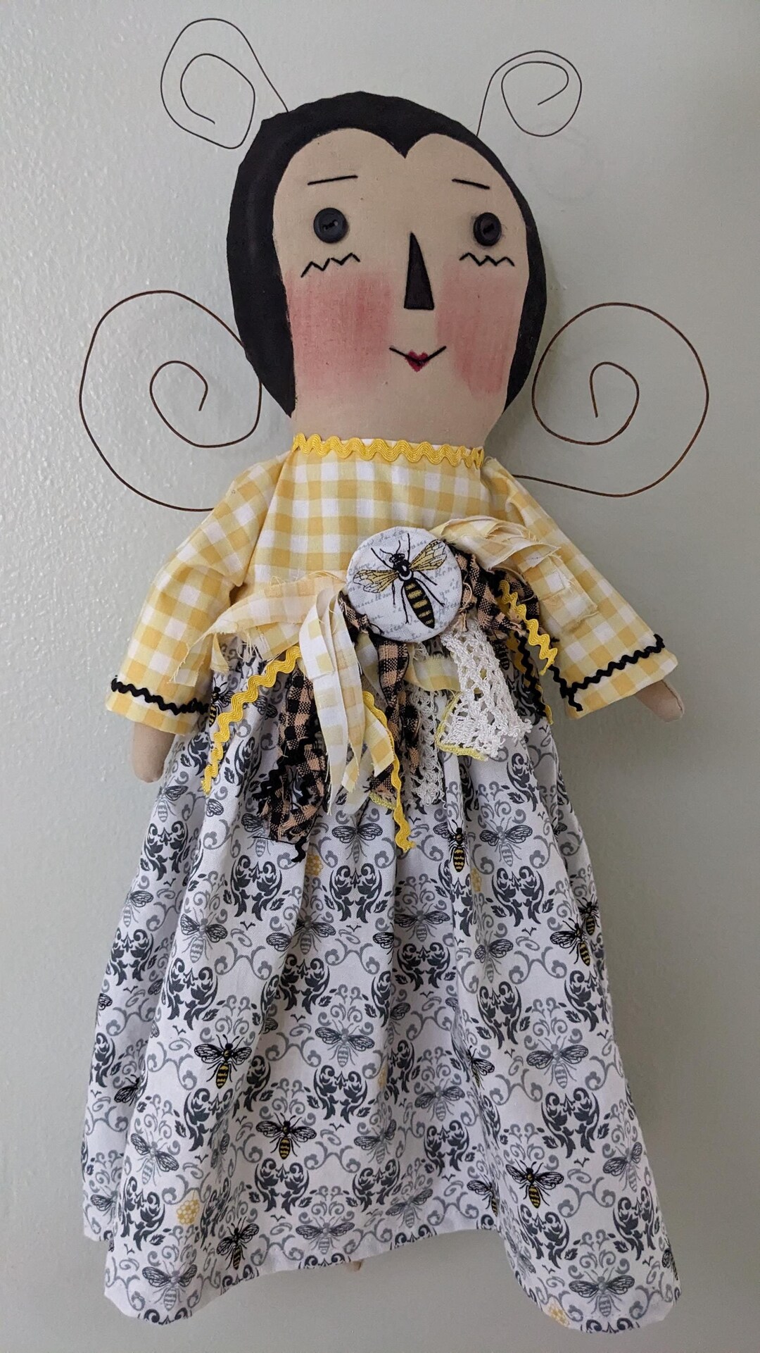 Primitive Bee Doll Angel/handmade - Etsy