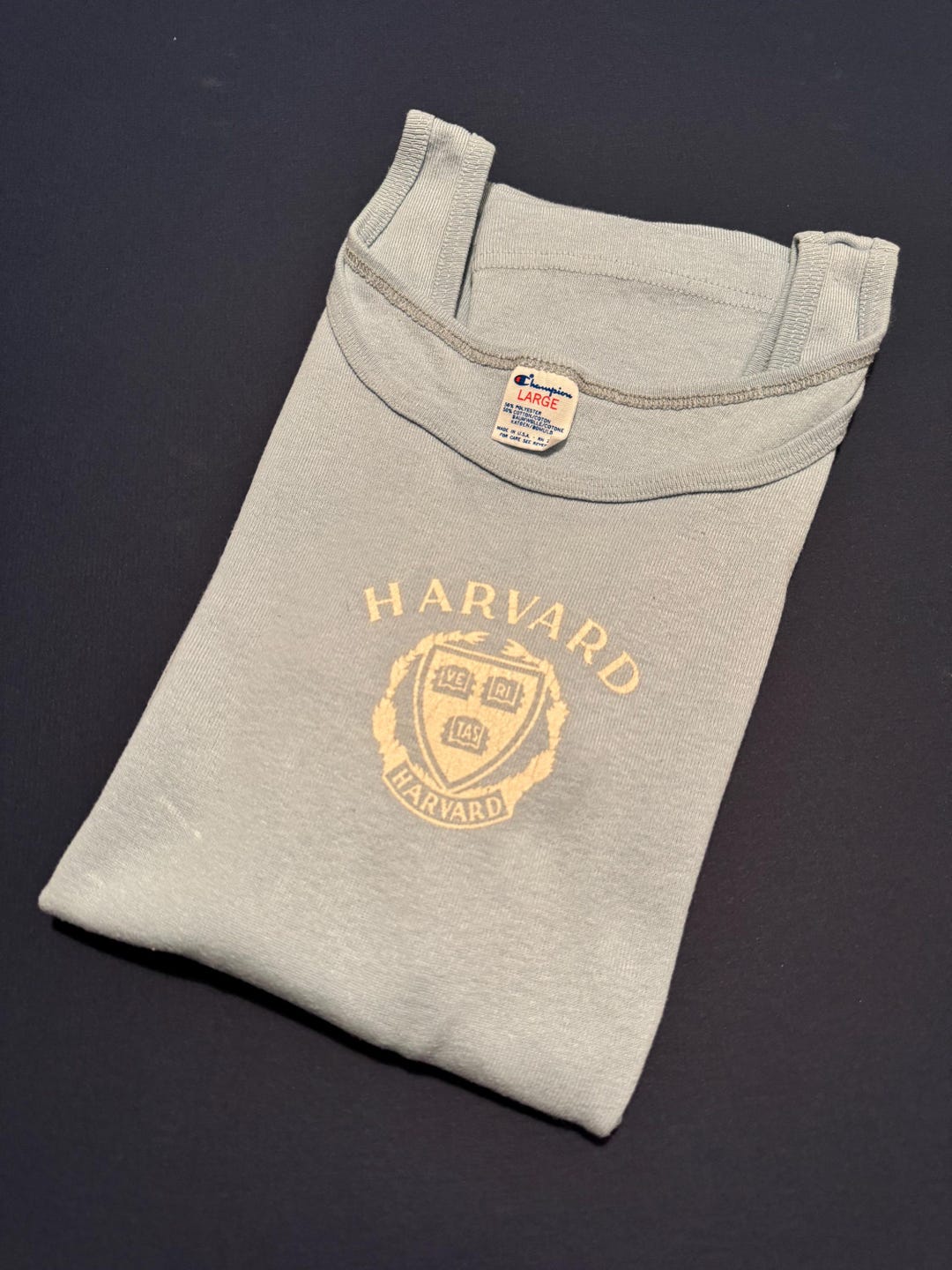 Vintage 1980s Harvard University Baby Blue Tank Top T Shirt by Champion ...