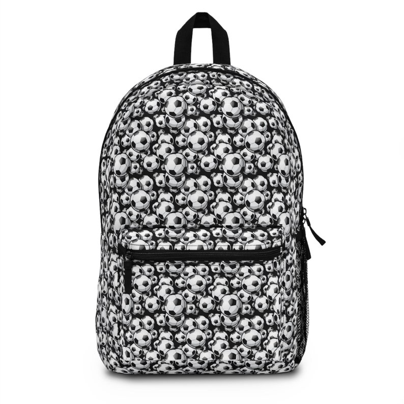 Soccer Ball Pattern Backpack Bold Soccer School Bag With All-over Print ...