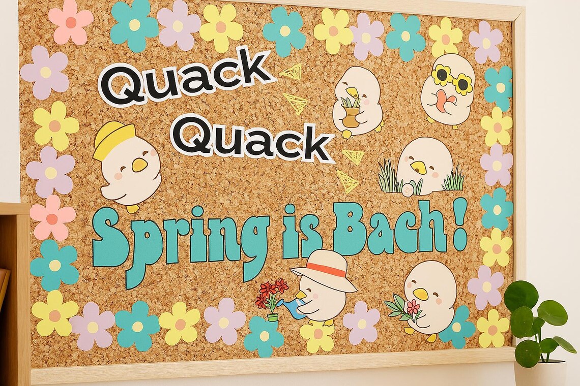 Quack Quack, Spring is Back! Printable Bulletin Board Kit With Adorable ...