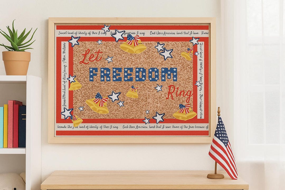 American Patriotic Bulletin Board Kit | Red White & Blue Classroom ...