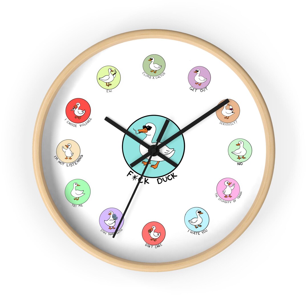 Funny Duck Wall Clock - Quirky Home Décor, Unique Gift for Gag Gift ...