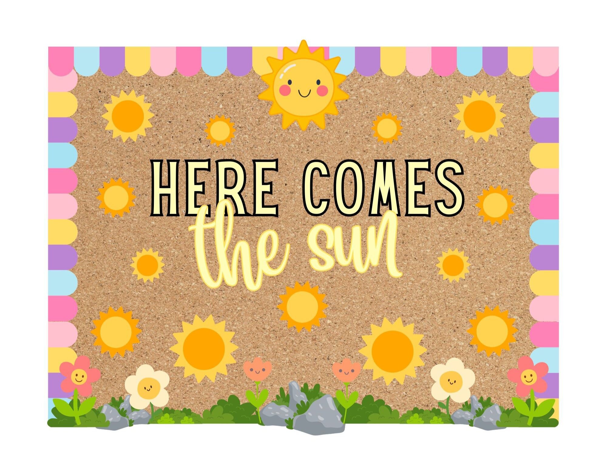 Summer Bulletin Board "here Comes the Sun" - Etsy