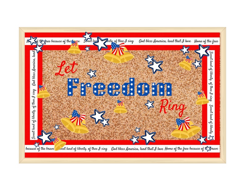 American Patriotic Bulletin Board Kit | Red White & Blue Classroom ...