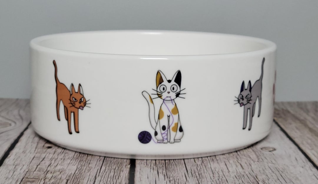 Handmade Ceramic Cat Bowl: Playful Cats Design - USA Made - Etsy