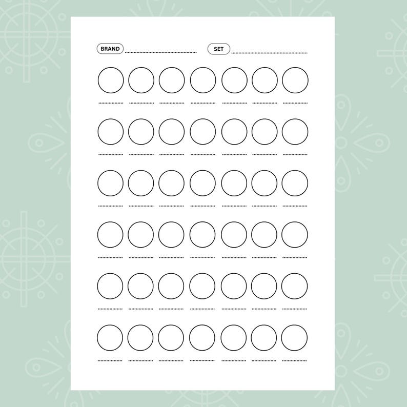 Blank Color Swatch Chart, Coloring Practice (printable PDF) - Etsy