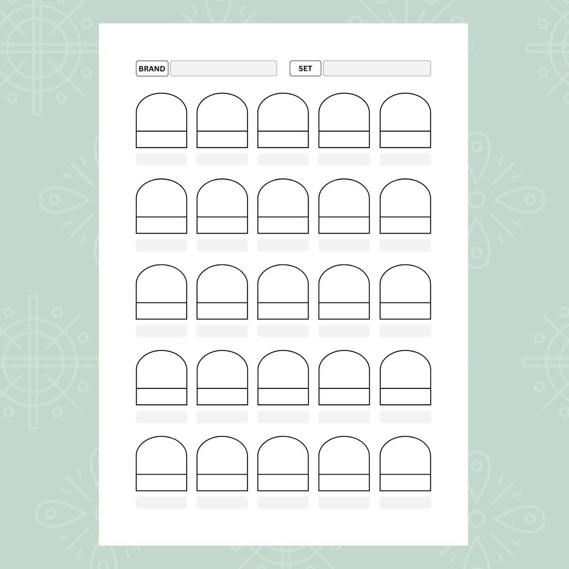 Blank Color Swatch Chart, Coloring Practice Template (printable PDF) - Etsy