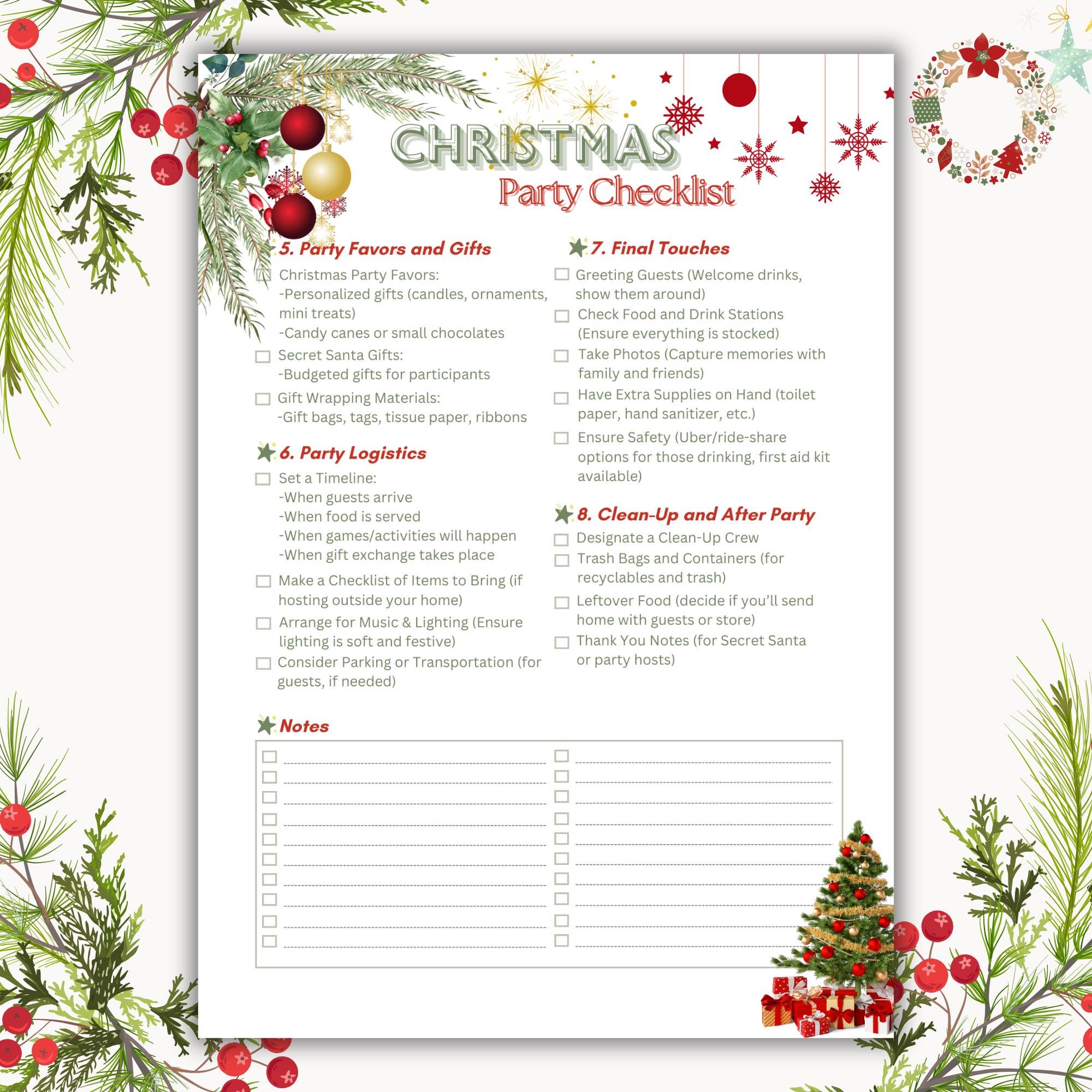 Christmas Party, Party Checklist, Menu Planner & Potluck Sign-up Sheet ...