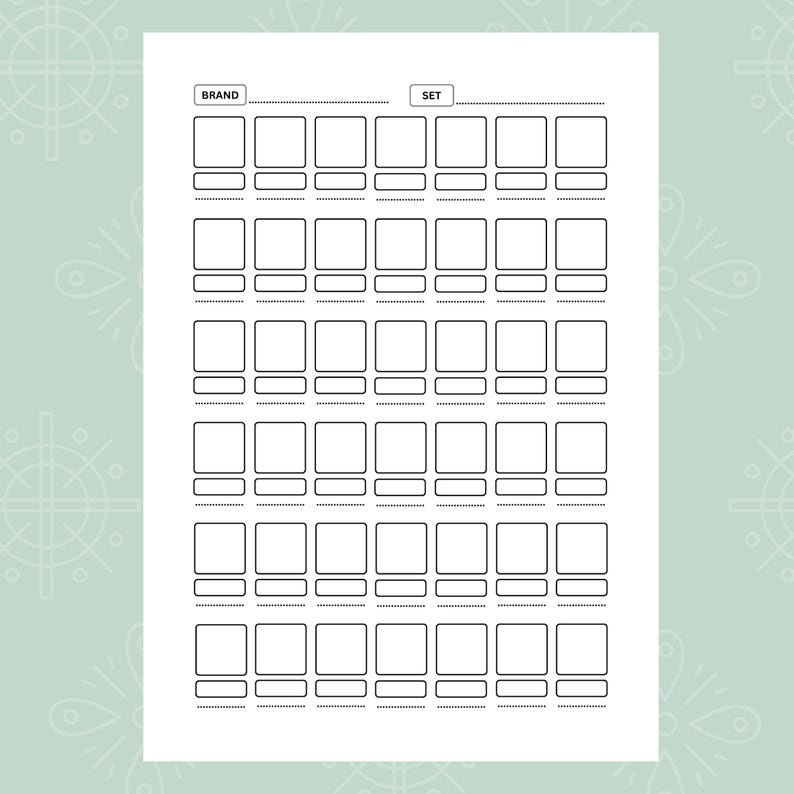 Blank Color Swatch Chart, Printable Template (PDF) - Etsy