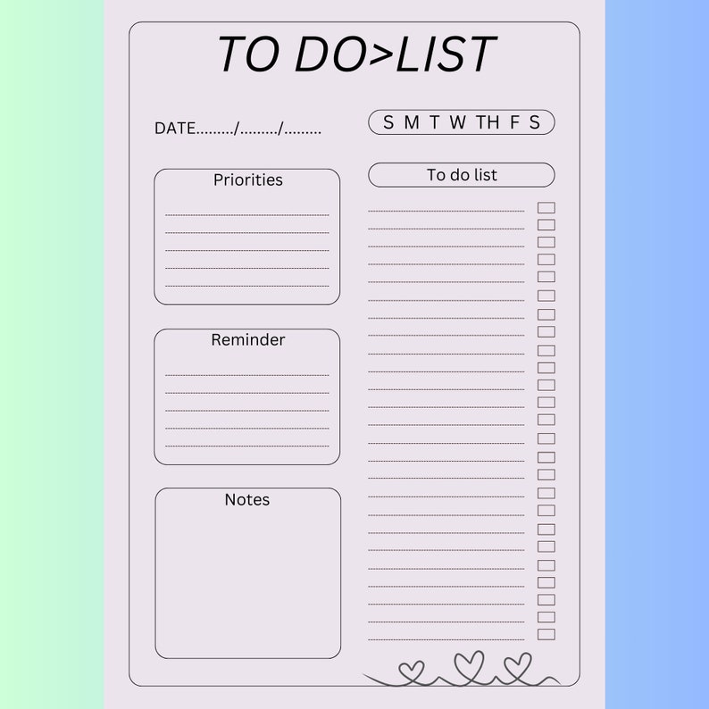 Minimallist Daily Planner Printable, Daily to Do List for Work/ Home ...