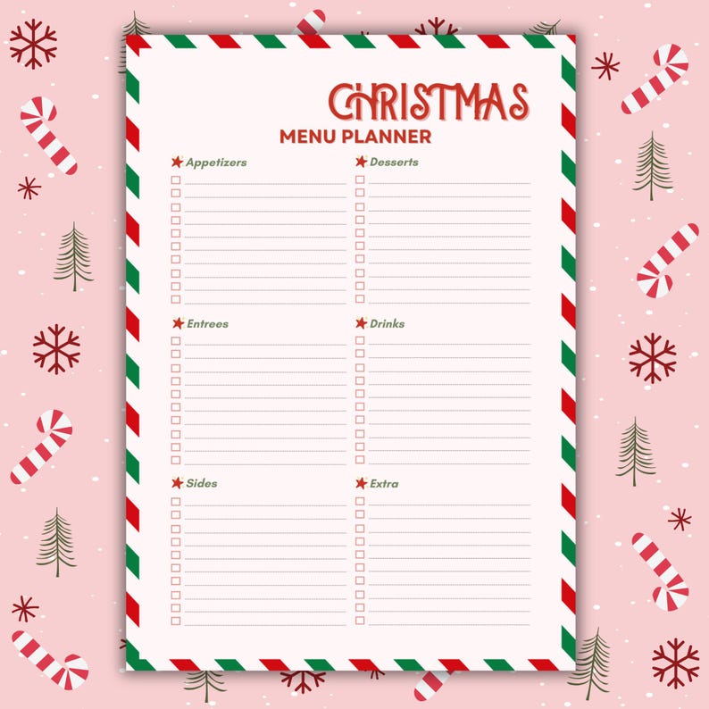 Christmas Party Planner, Checklist, Menu, Sign-up Sheet (printable) - Etsy