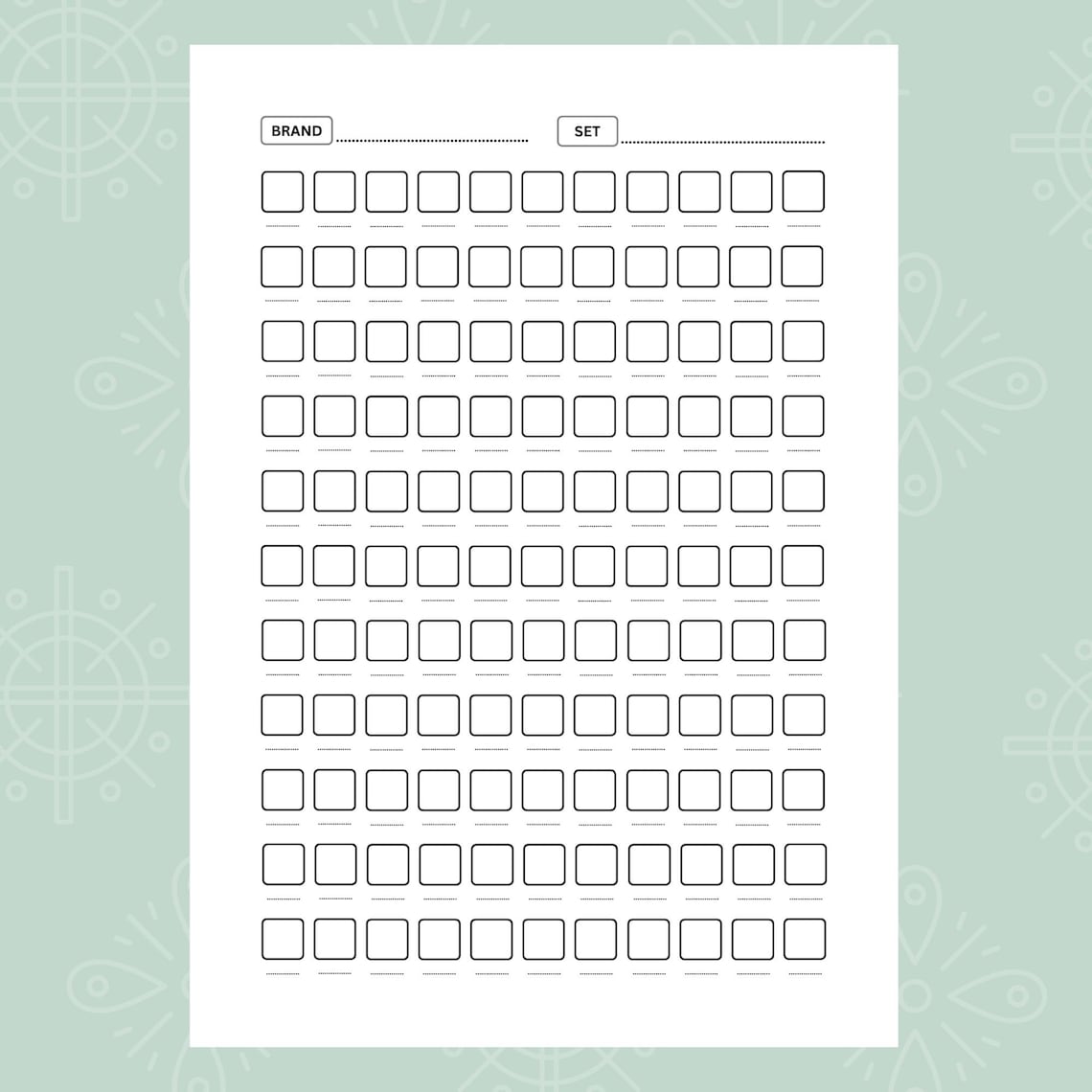 Color Swatch, Blank Color Palette, Pattern Color Swatch Chart Printable ...