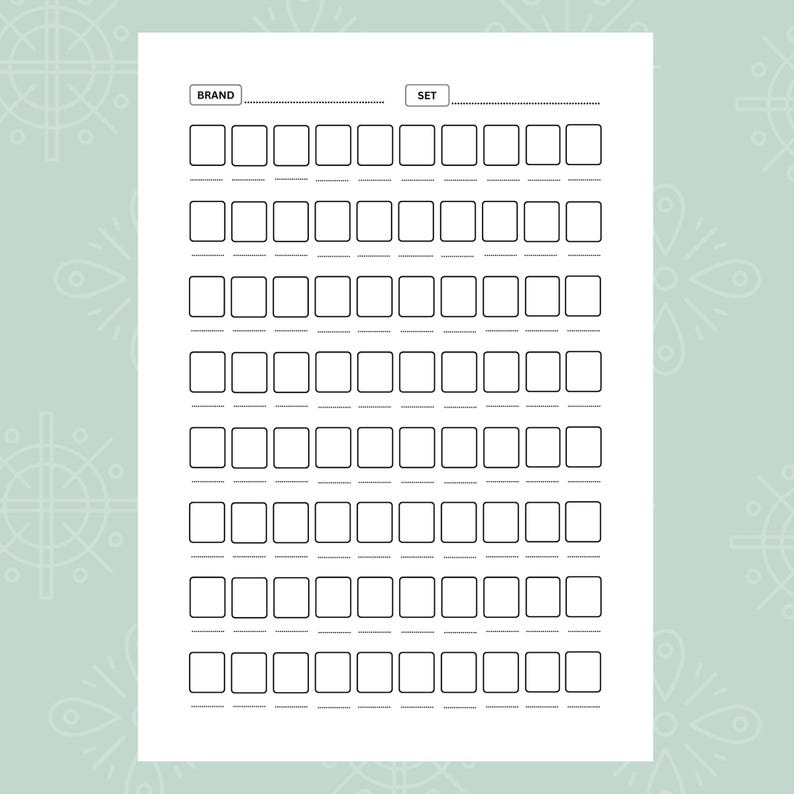 Color Swatch, Blank Color Palette, Pattern Color Swatch Chart Printable ...