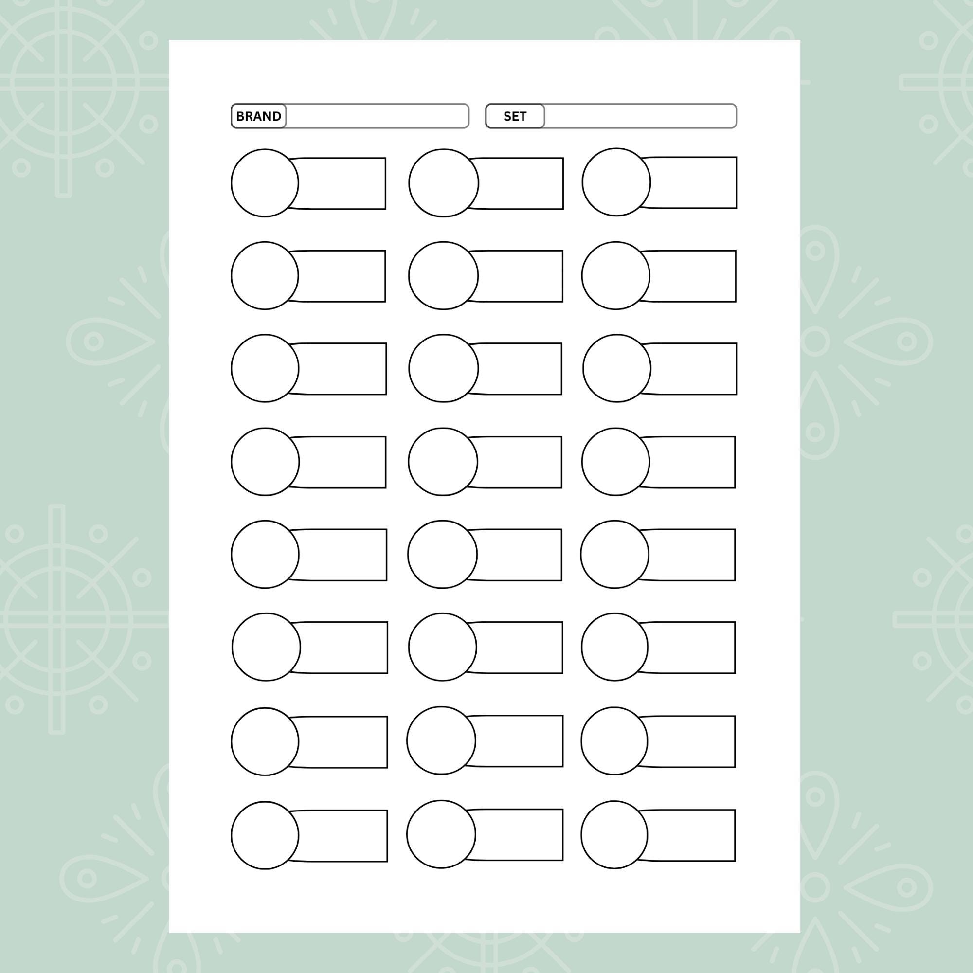 Blank Color Swatch Chart Set - Artist Palette Template (PDF) - Etsy