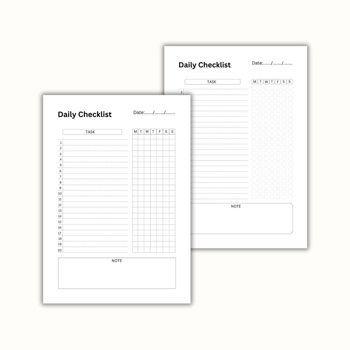 Daily Checklist Printable & Fillable, to Do List Template, Work/home ...
