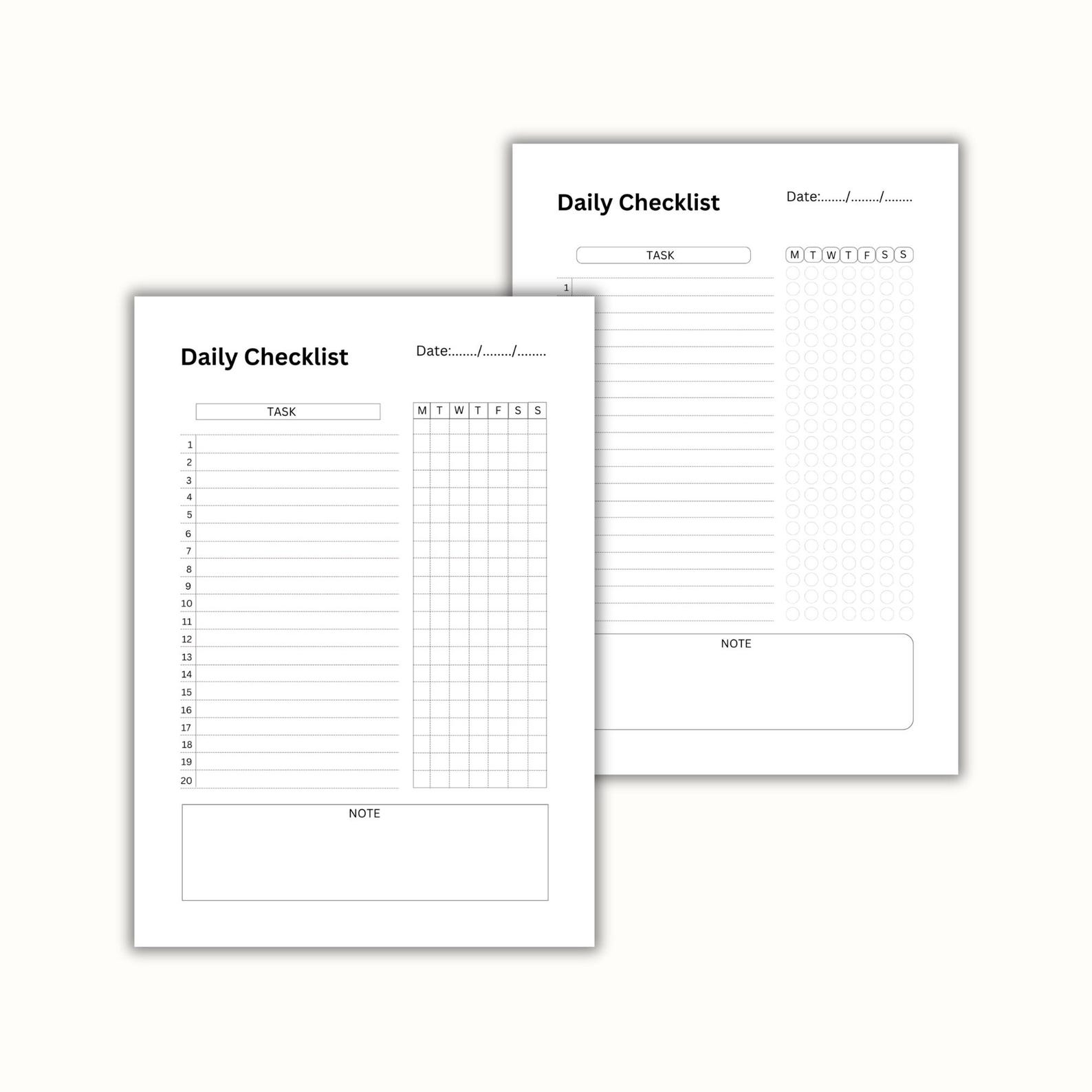 Daily Checklist Printable & Fillable, to Do List Template, Work/home ...